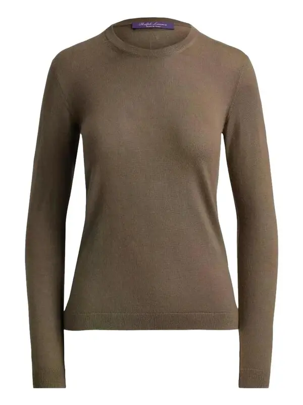Ralph Lauren Ribbed-trim Cashmere Sweater - Brown