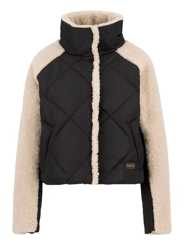 Barbour Quilted Jacket With Fleece Sleeves - Black/jasmine