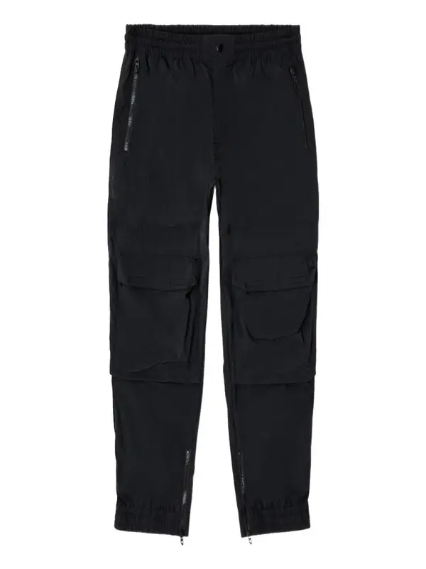 DIESEL® Cargo Pants With Zip Pockets And Drawstring Waist - Black