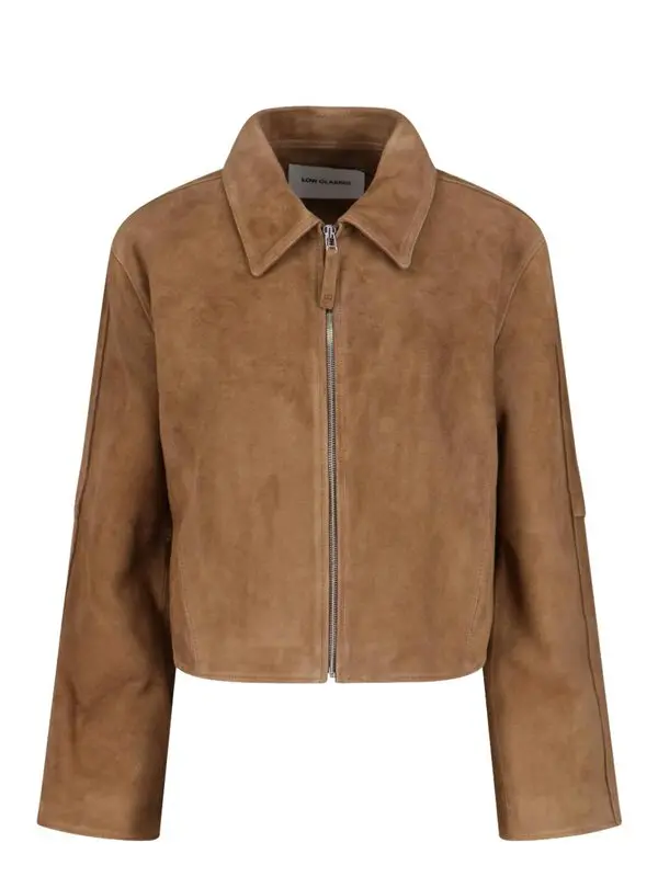 LOW CLASSIC Boxy Zip-front Jacket - Brown