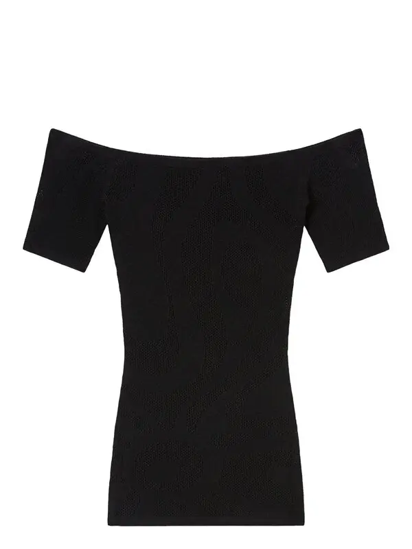 Emilio Pucci Marmo Jacquard Short-sleeved Top - Black