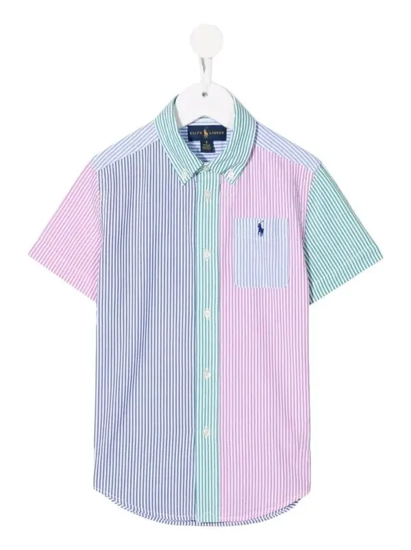 Ralph Lauren Striped Short Sleeve Shirt - Blue