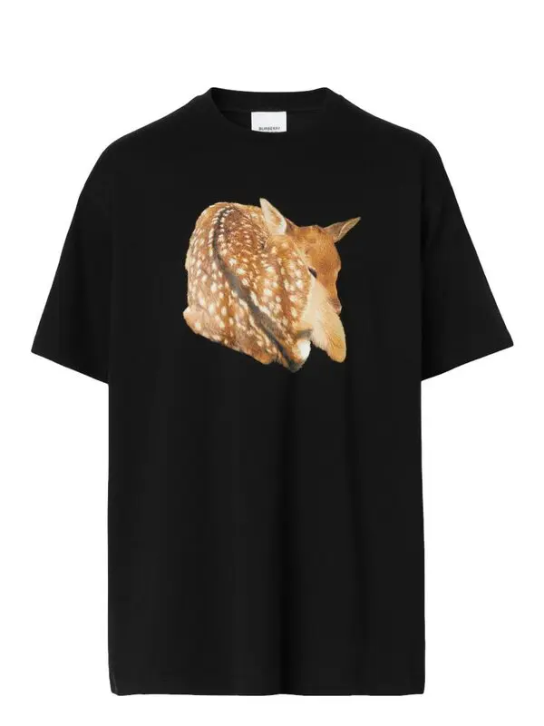 Burberry Printed Crewneck T-shirt - Black