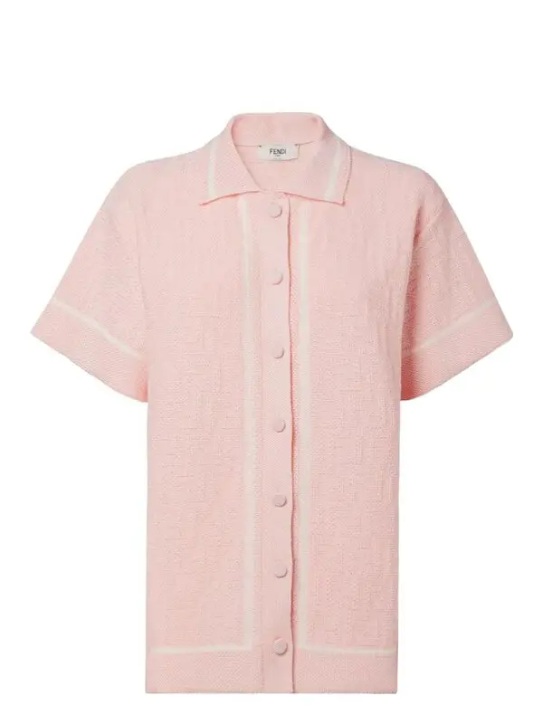 Fendi Ff Crochet Polo Shirt - Pink