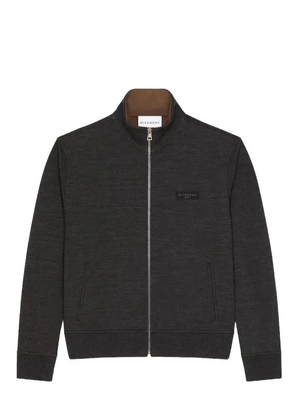 Givenchy Zipped Wool Sweatshirt With Paris Gros Grain - Green