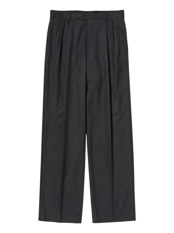 Auralee Pleated Front Trousers - Charcoal-grey