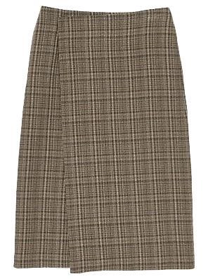 Auralee Plaid Wrap Skirt - No