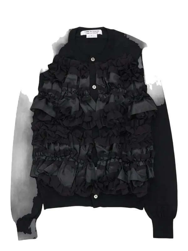 Comme Des Garçons Ruffle Cardigan - Black