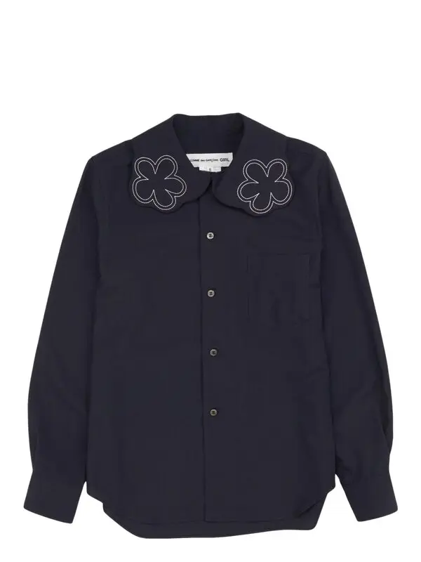Comme Des Garçons Flower Collar Shirt - Navy