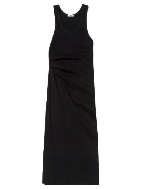 Auralee Ruched Knit Dress - Black