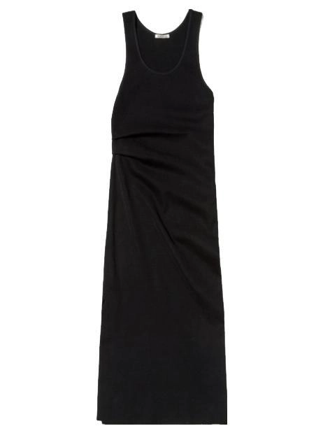 Auralee Ruched Knit Dress - Black