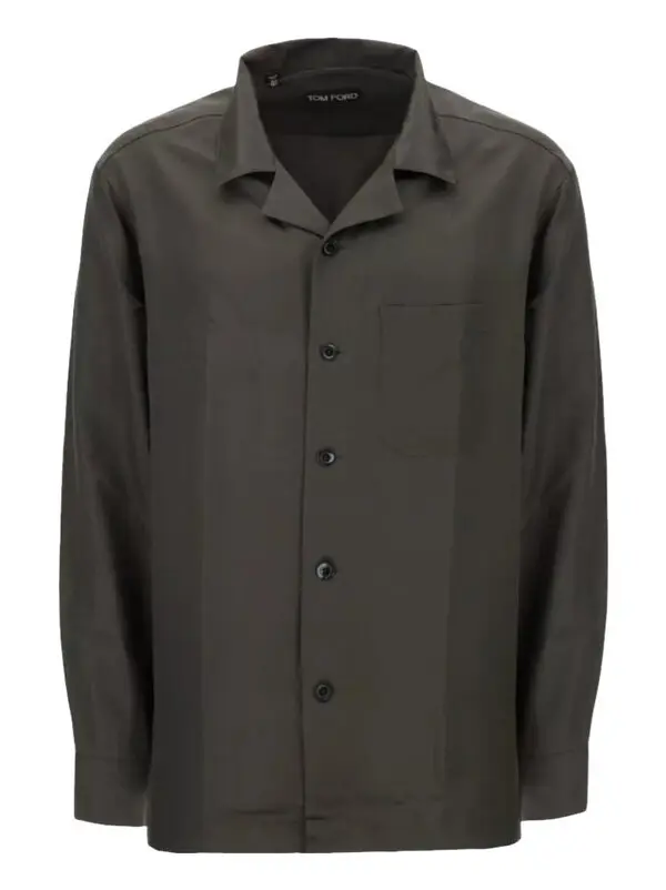 TOM FORD Silk Camp-collar Shirt - Black