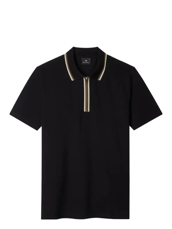 Paul Smith Zip Placket Polo Shirt - Black