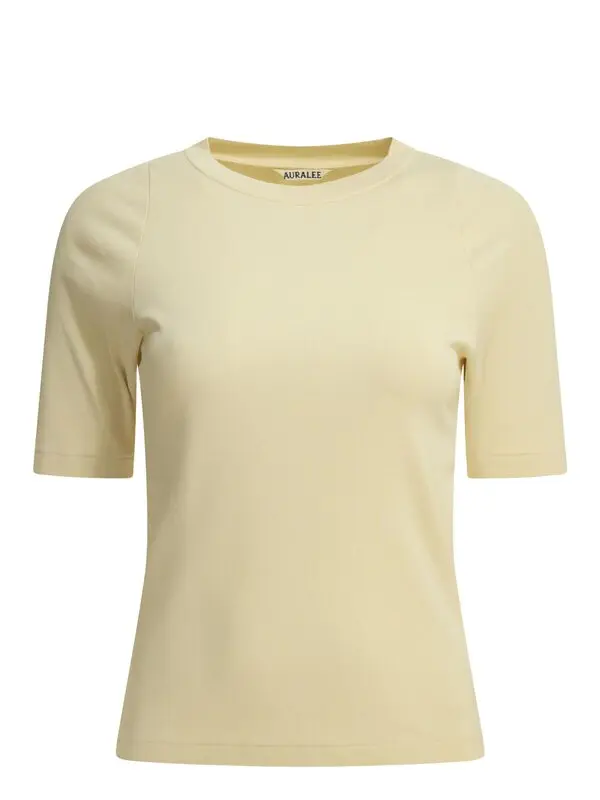 Auralee Organic Cotton Crewneck T-shirt - Nude