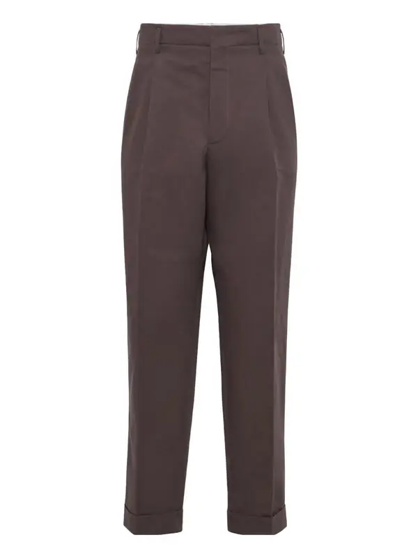 Brunello Cucinelli Tapered Trousers With Belt Loops And Side Pockets - Black