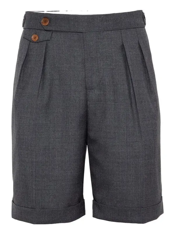 Brunello Cucinelli Wool Tailored Bermuda Shorts - Black