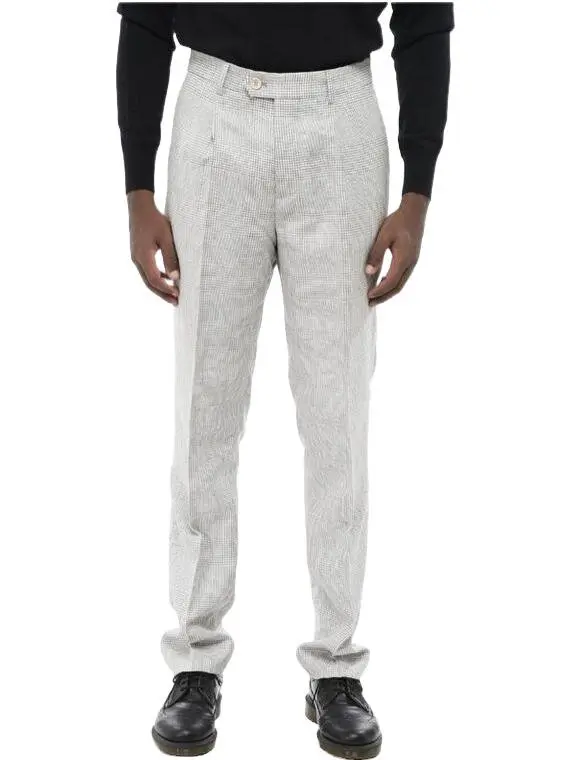 Brunello Cucinelli Pleated Check-pattern Trousers - Gray