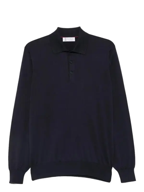 Brunello Cucinelli Long-sleeve Polo Shirt - Black
