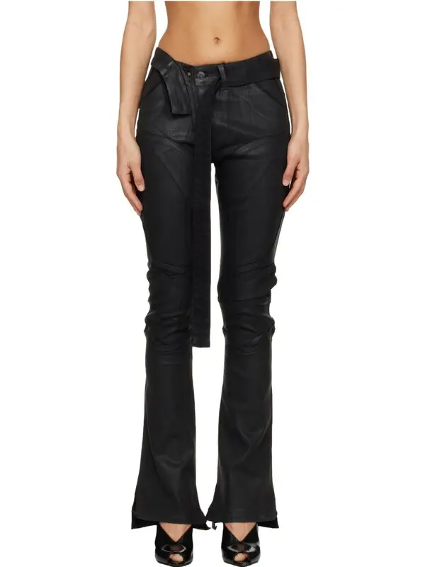 Ottolinger Belted Pleated Jeans - Black