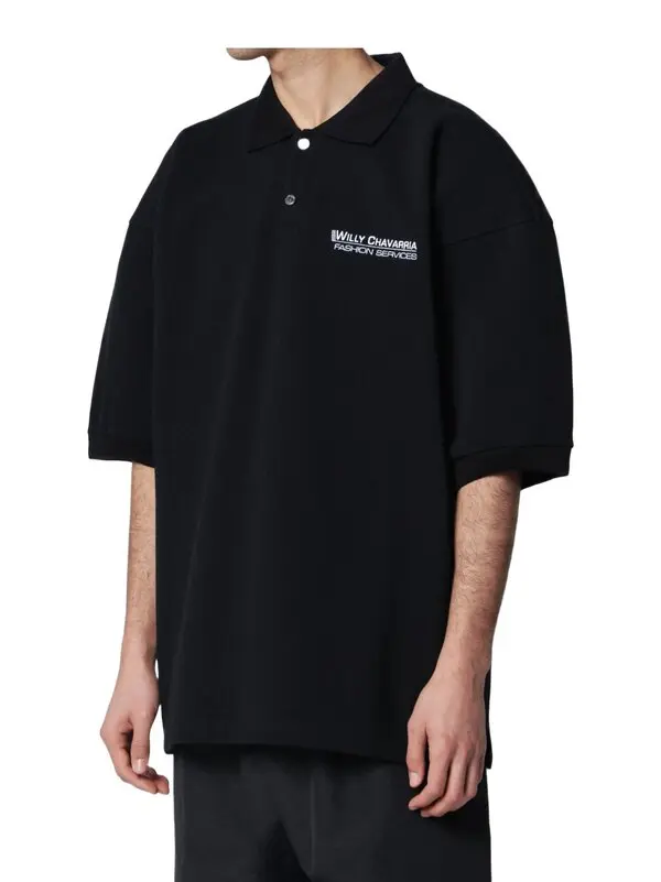 WILLY CHAVARRIA Short-sleeved Polo Shirt - Black