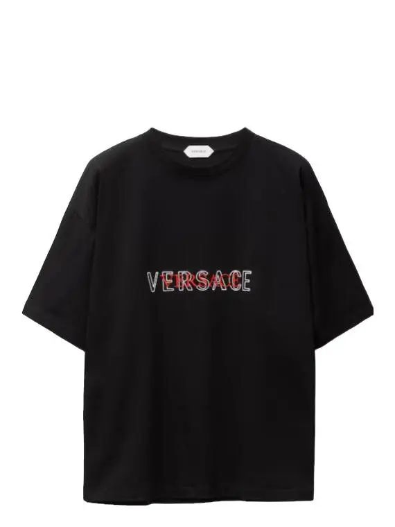 Versace Logo Print T-shirt - Black