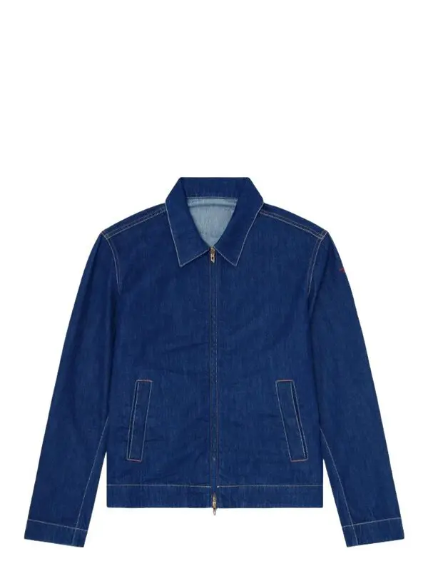 DIESEL® D-rohe Contrast-stitch Denim Jacket - Medium Blue