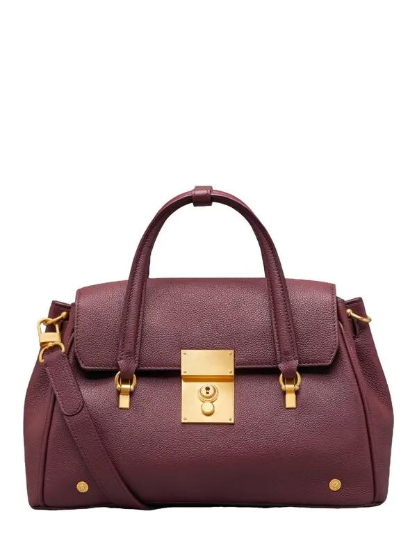 Thom Browne Small Bolton Pebbled Leather Tote Bag - Red