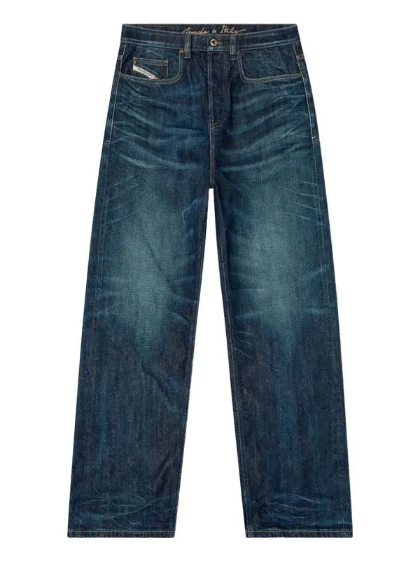 DIESEL® D-macro Relaxed-fit Selvedge Denim Jeans - Dark Blue