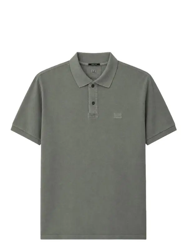 C.P. COMPANY Button Logo-detail Polo Shirt - Gray