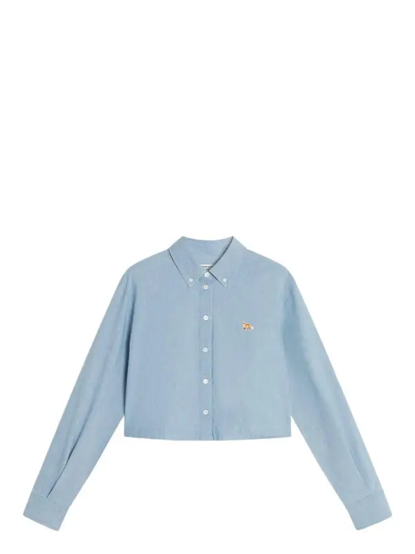Maison Kitsuné Baby Fox Cropped Shirt - Blue
