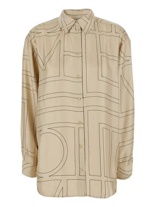 TOTEME Classic Embroidered Silk Shirt - No