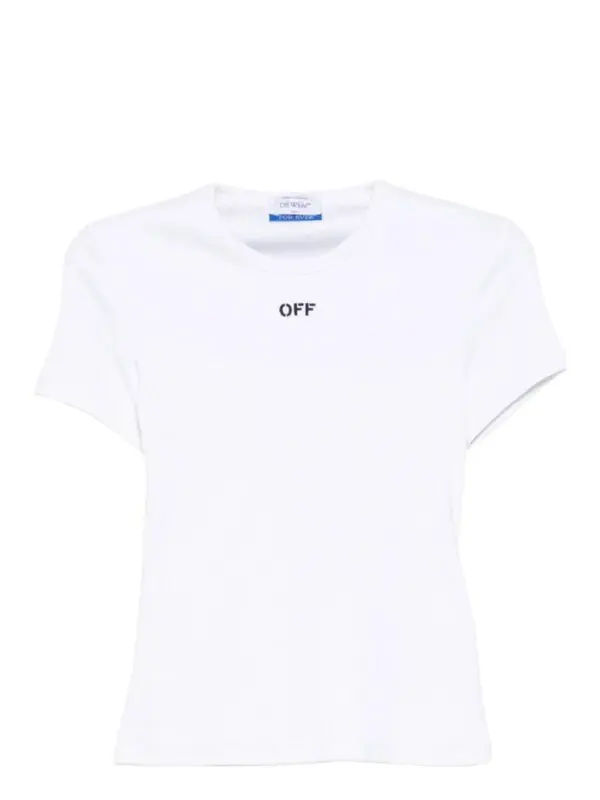 Off-White Off Stamp Ribbed T-shirt - White