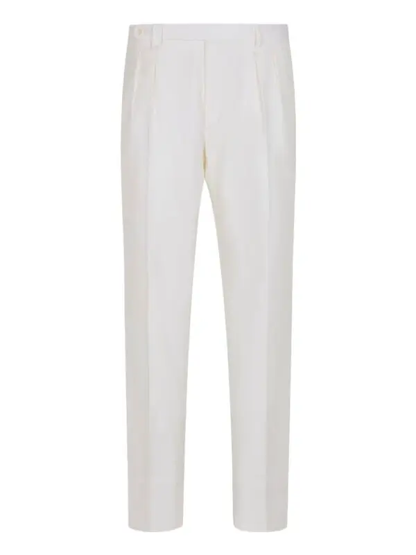 Brioni Pleated Casual Pants With Belt Loops - White