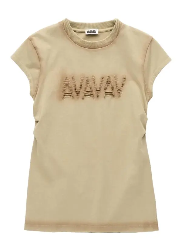 AVAVAV Logo Cut-out T-shirt - Beige