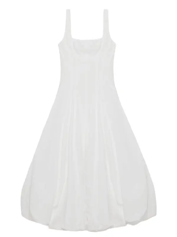 Simkhai Hally Cotton Midi Dress With Square Neckline - White