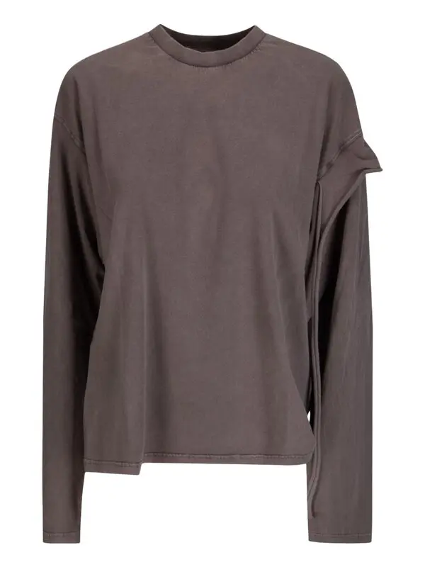 Ottolinger Reconstructed Long-sleeve T-shirt With Printed Details - Black