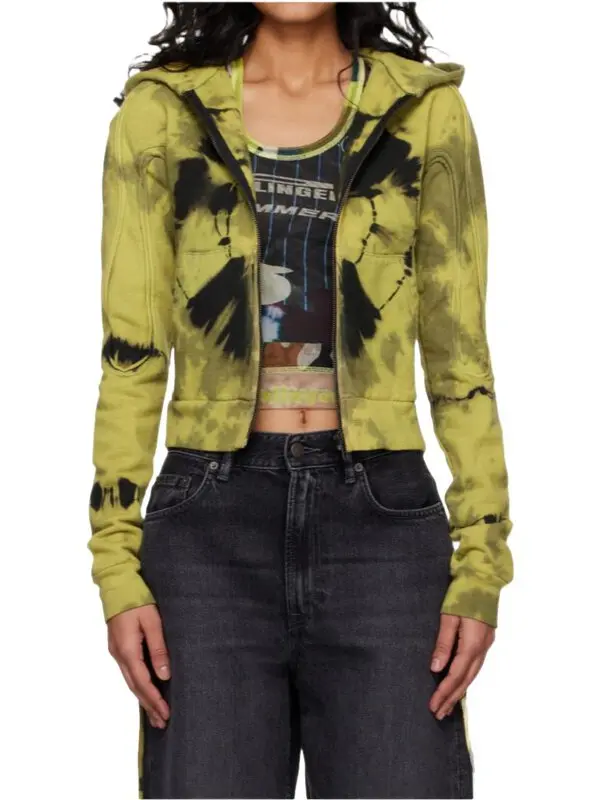Ottolinger Tie & Dye Zip-up Hoodie - Black