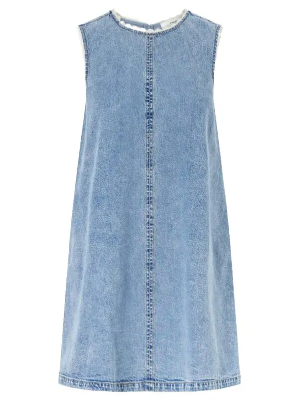 FRAME Crochet Trim Mini Dress - Blue