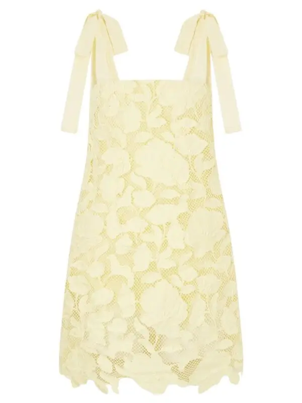 Simkhai Lace Square Neck Mini Dress - Nude