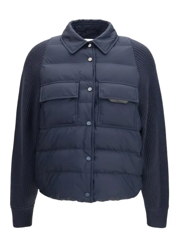 Brunello Cucinelli Quilted Paneled Jacket - Black