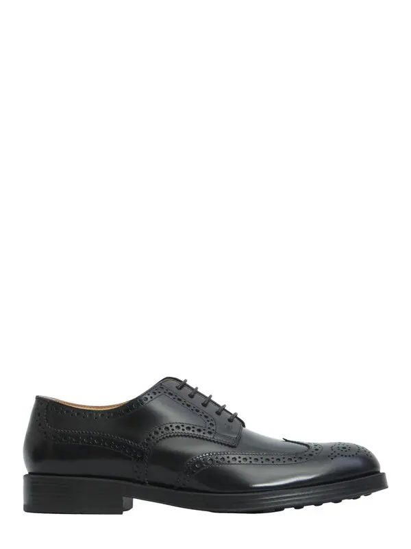 TOD'S Wingtip Brogue Derby Shoes - Black