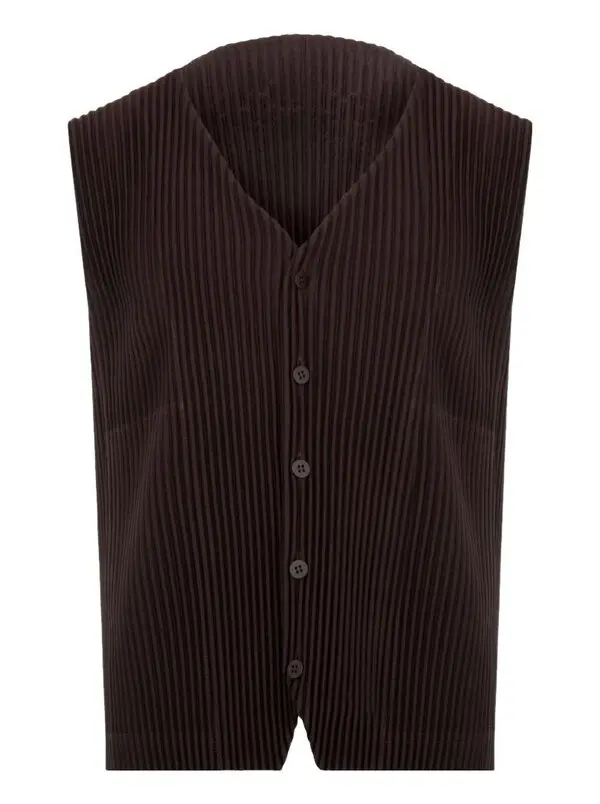 Issey Miyake Tailored Pleats Vest - Black