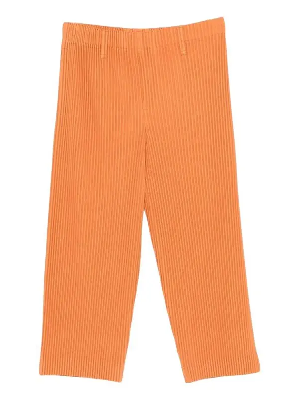 Issey Miyake Homme Plissé Cropped Plissé Trousers - Orange