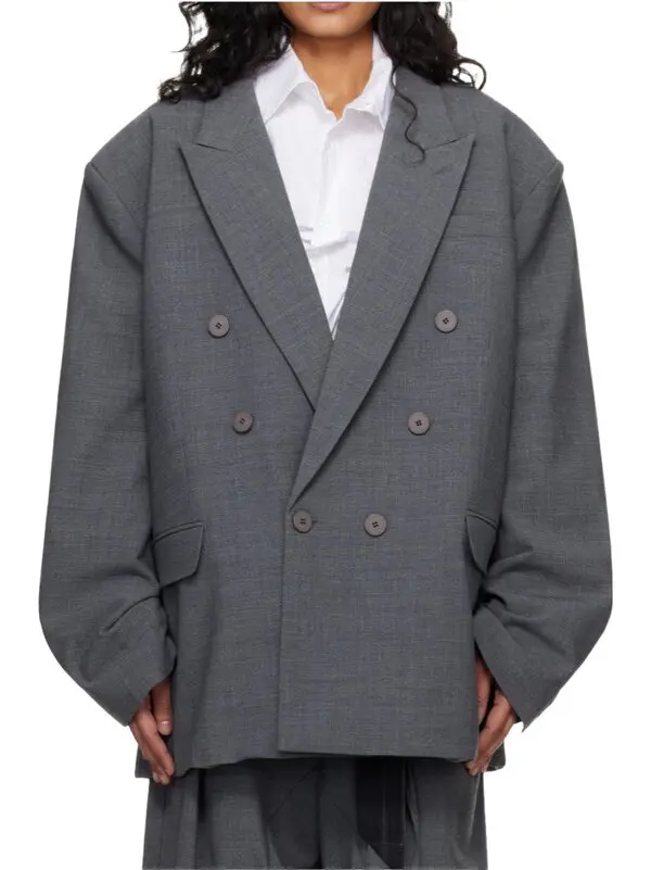 Ottolinger Flex Oversized Double-breasted Blazer - Grey
