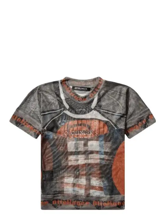 Ottolinger Graphic Detail T-shirt - Gray/red