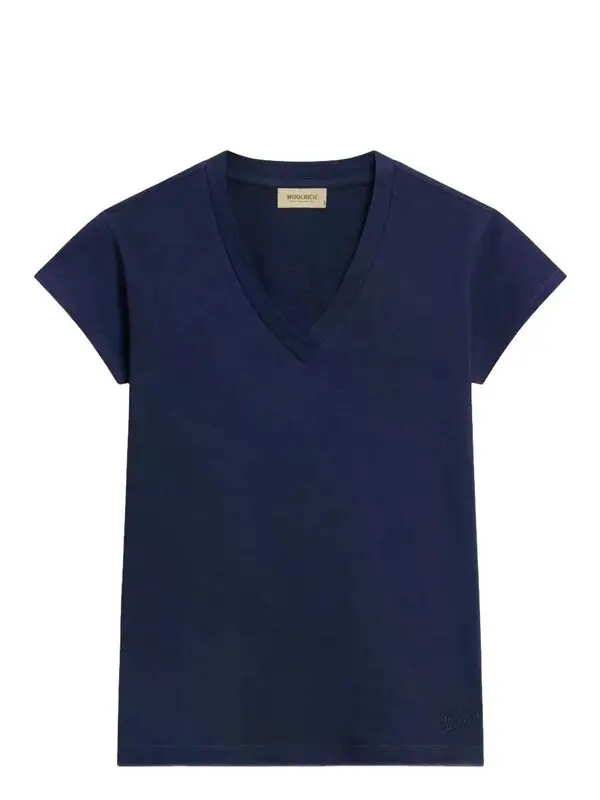 Woolrich Slub V-neck T-shirt - Blue