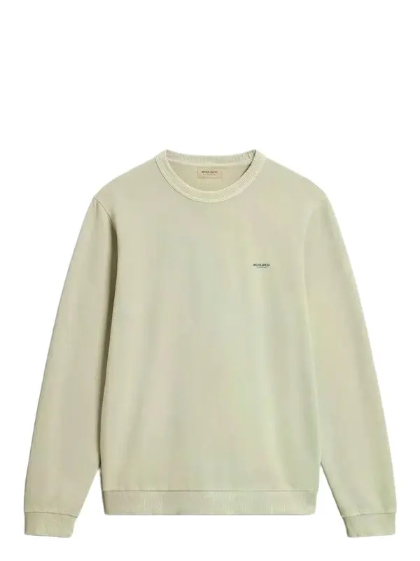 Woolrich Garment-dyed Logo-print Crew Neck Sweater - Neutrals