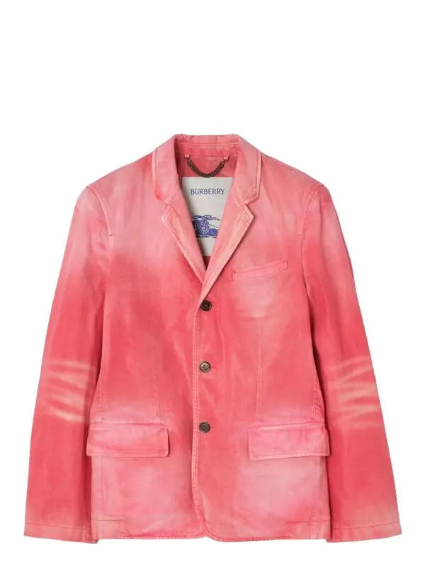 Burberry Coated Denim Tailored Jacket - Cherry Pink