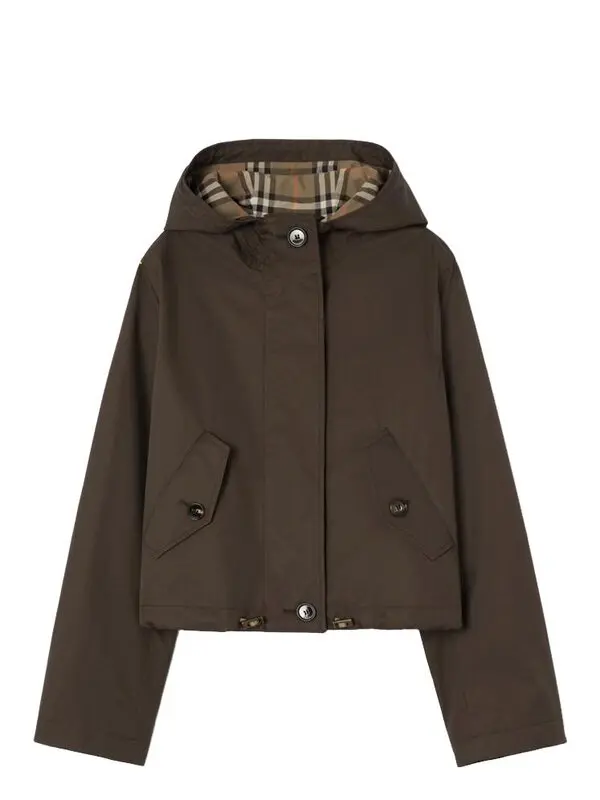 Burberry Cropped Tropical Gabardine Parka - Estuary Brown
