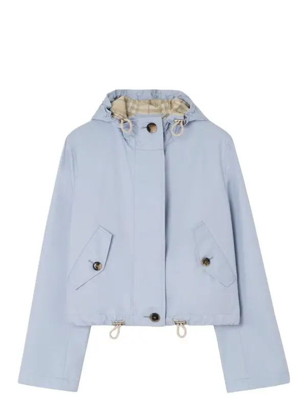 Burberry Cropped Tropical Gabardine Parka - Sunbleached Blue